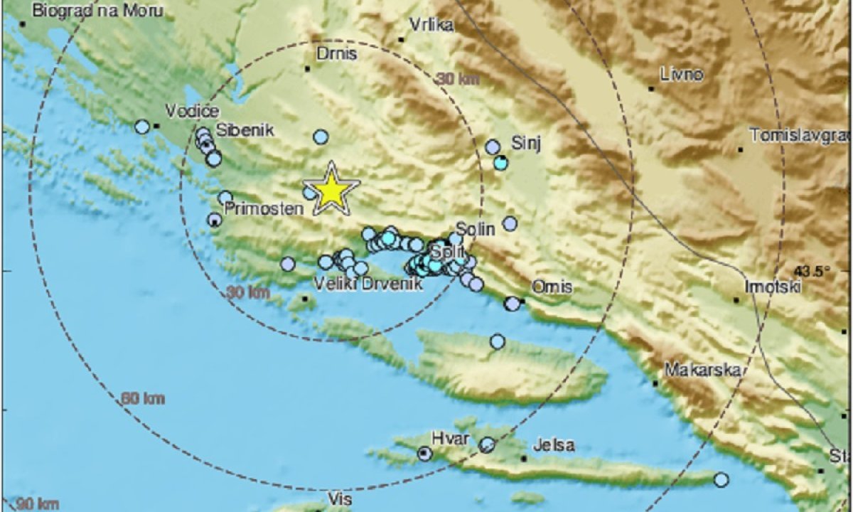 Potres kod Splita - tportal