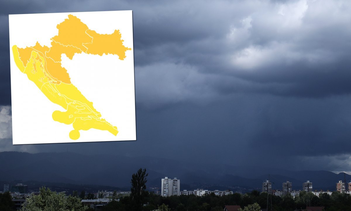 Upaljen narančasti meteoalarm za gotovo cijelu Hrvatsku - tportal Upaljen narančasti meteoalarm za gotovo cijelu Hrvatsku - tportal