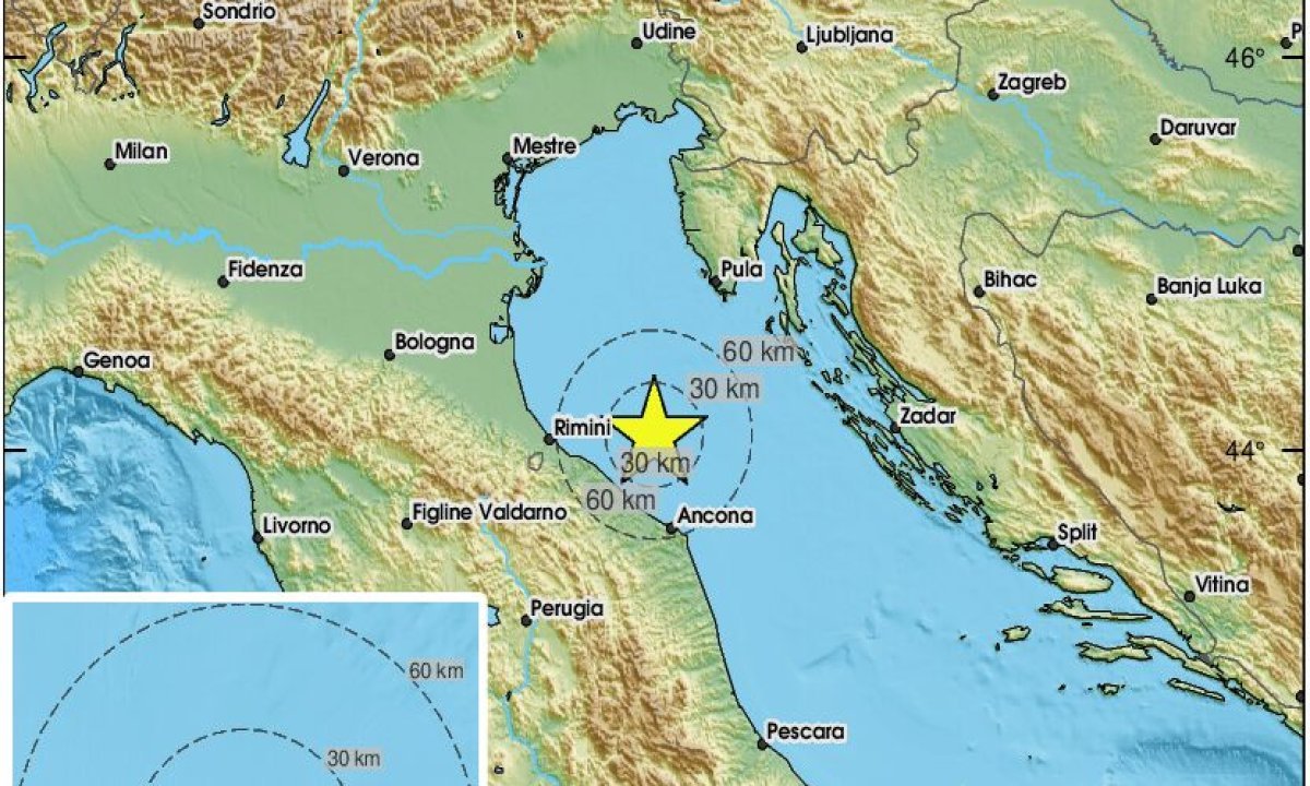 Snažan potres u Jadranskom moru, epicentar na 4,3 kilometra dubine - tportal