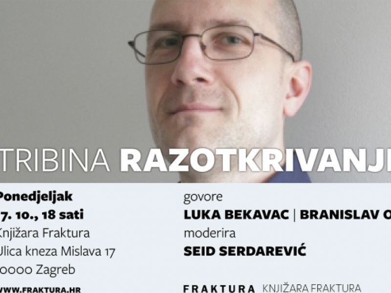 Luka Bekavac večeras predstavlja roman 'Urania', jedan od najfascinantnijih projekata hrvatske ...