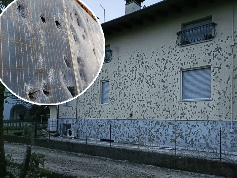 Tuča promjera 20 cm doslovno izrešetala kuće, solarni paneli poderani ...