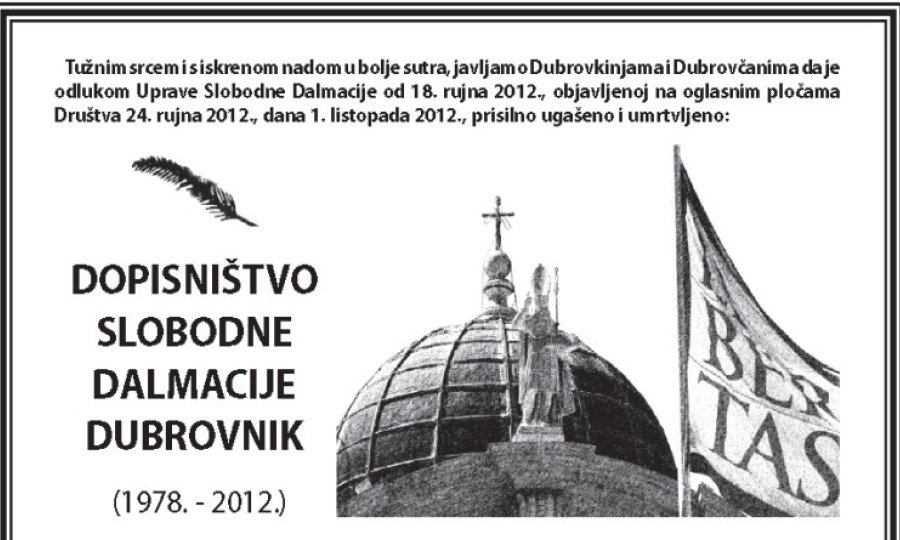 Osmrtnica Slobodne Dalmacije - tportal